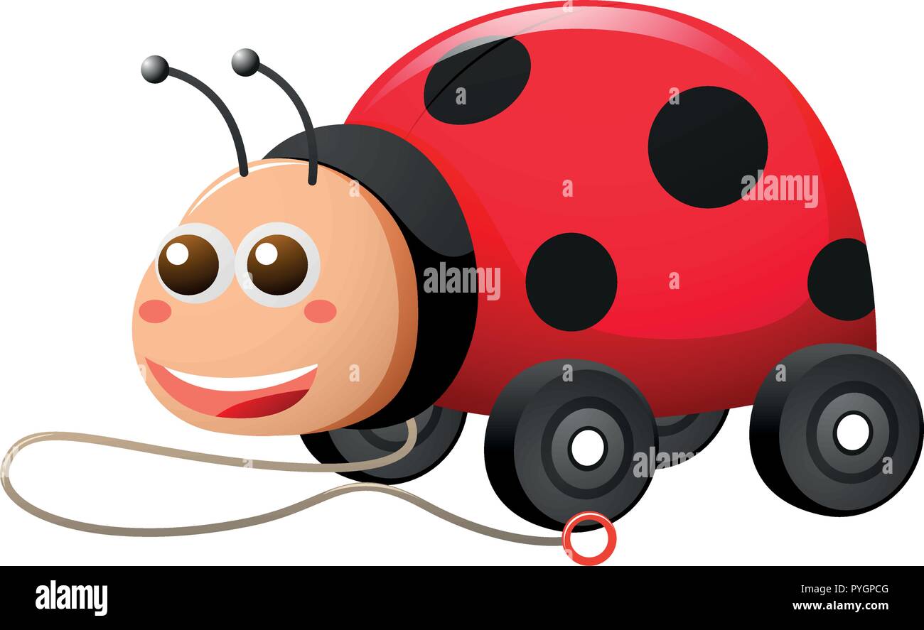 Ladybug with wheels and string illustration Stock Vector Image & Art ...