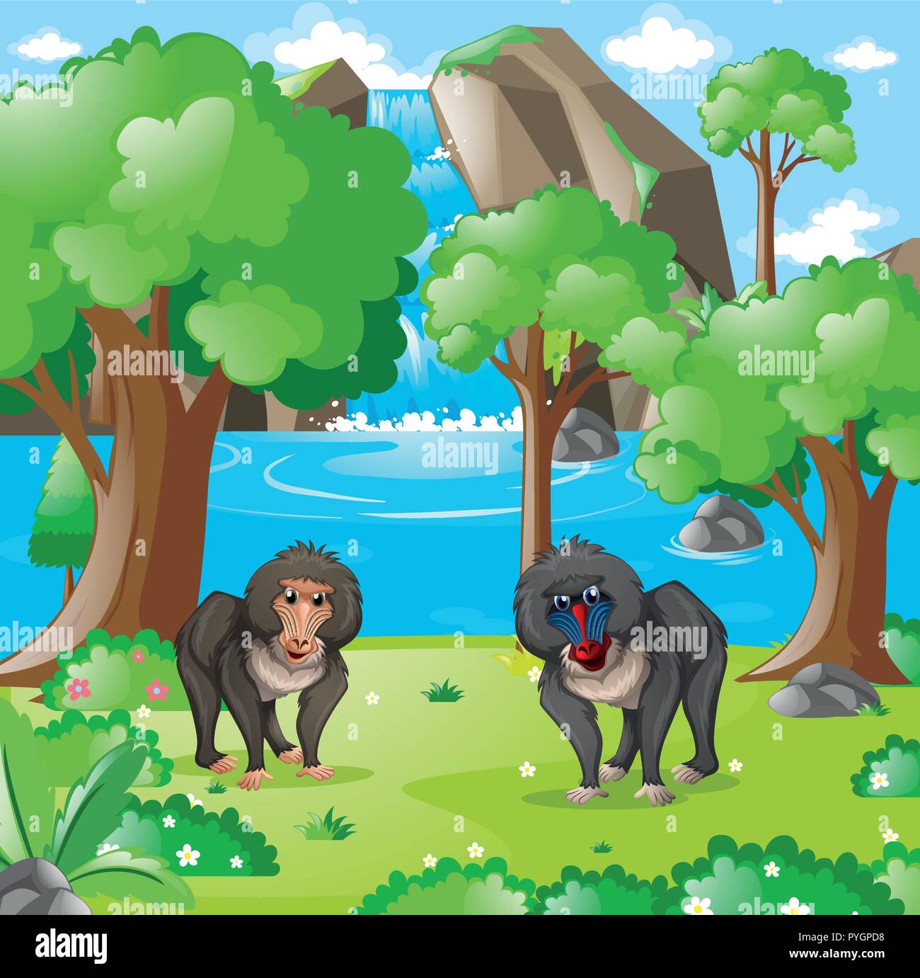 Happy baboons Stock Vector Images - Alamy