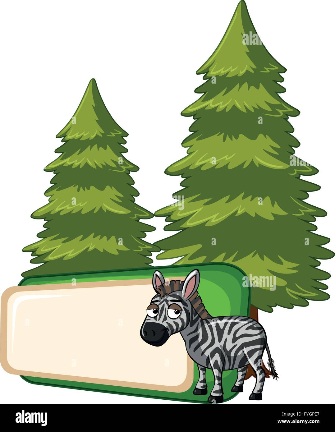 Banner template with zebra and trees illustration Stock Vector Image ...