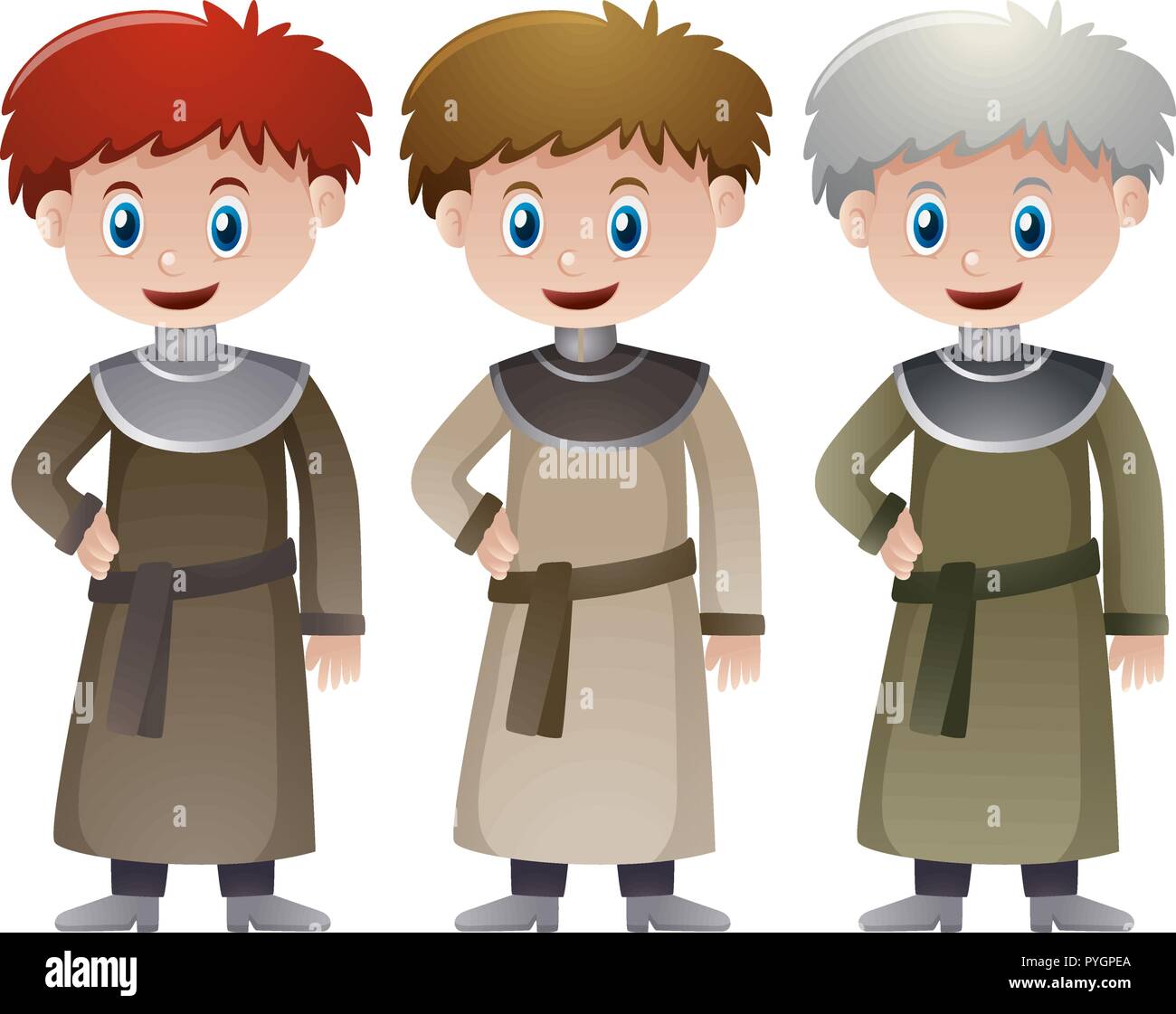 Three priests in medieval time illustration Stock Vector Image & Art ...
