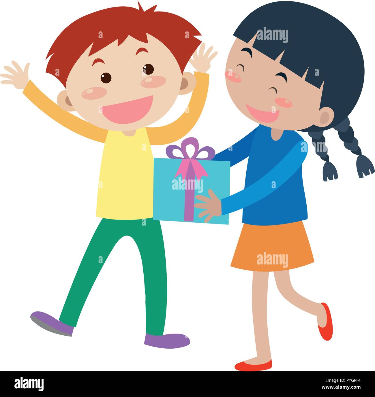 Birthday present girl boy Stock Vector Images - Alamy