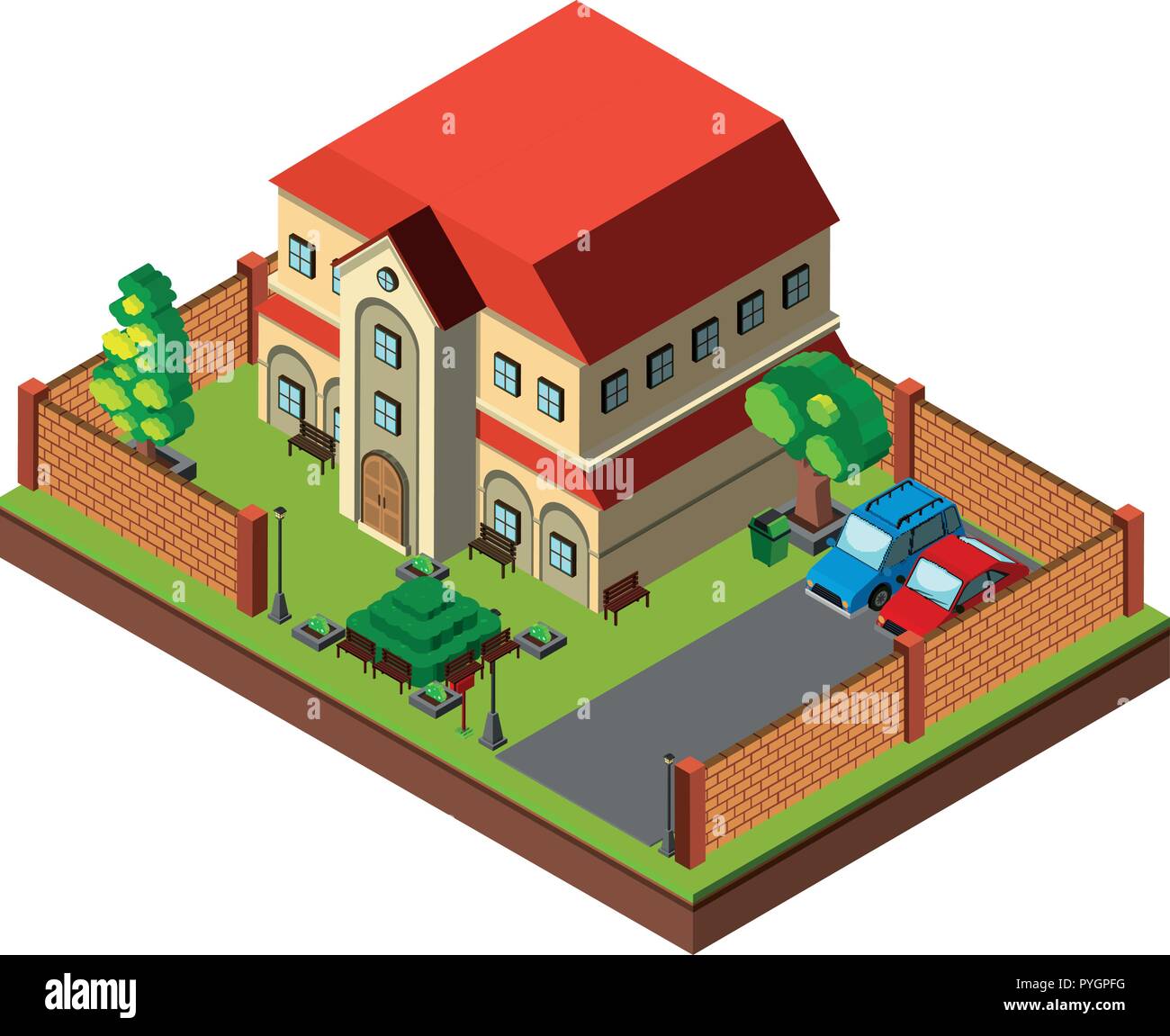 3D design for house with walls illustration Stock Vector Image & Art ...