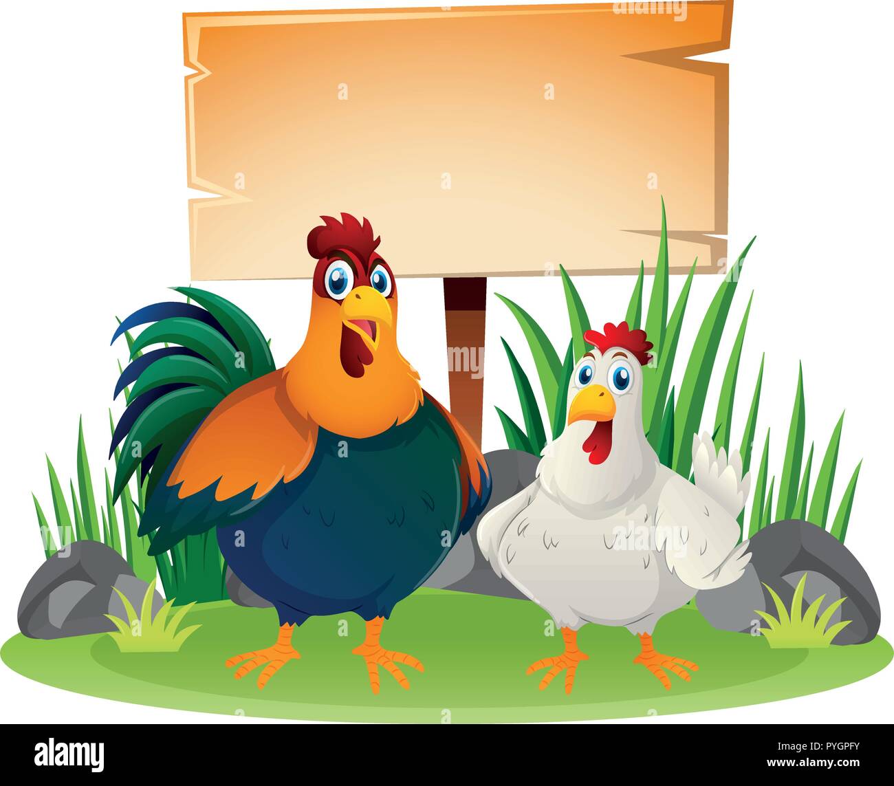Wooden chickens Stock Vector Images - Alamy