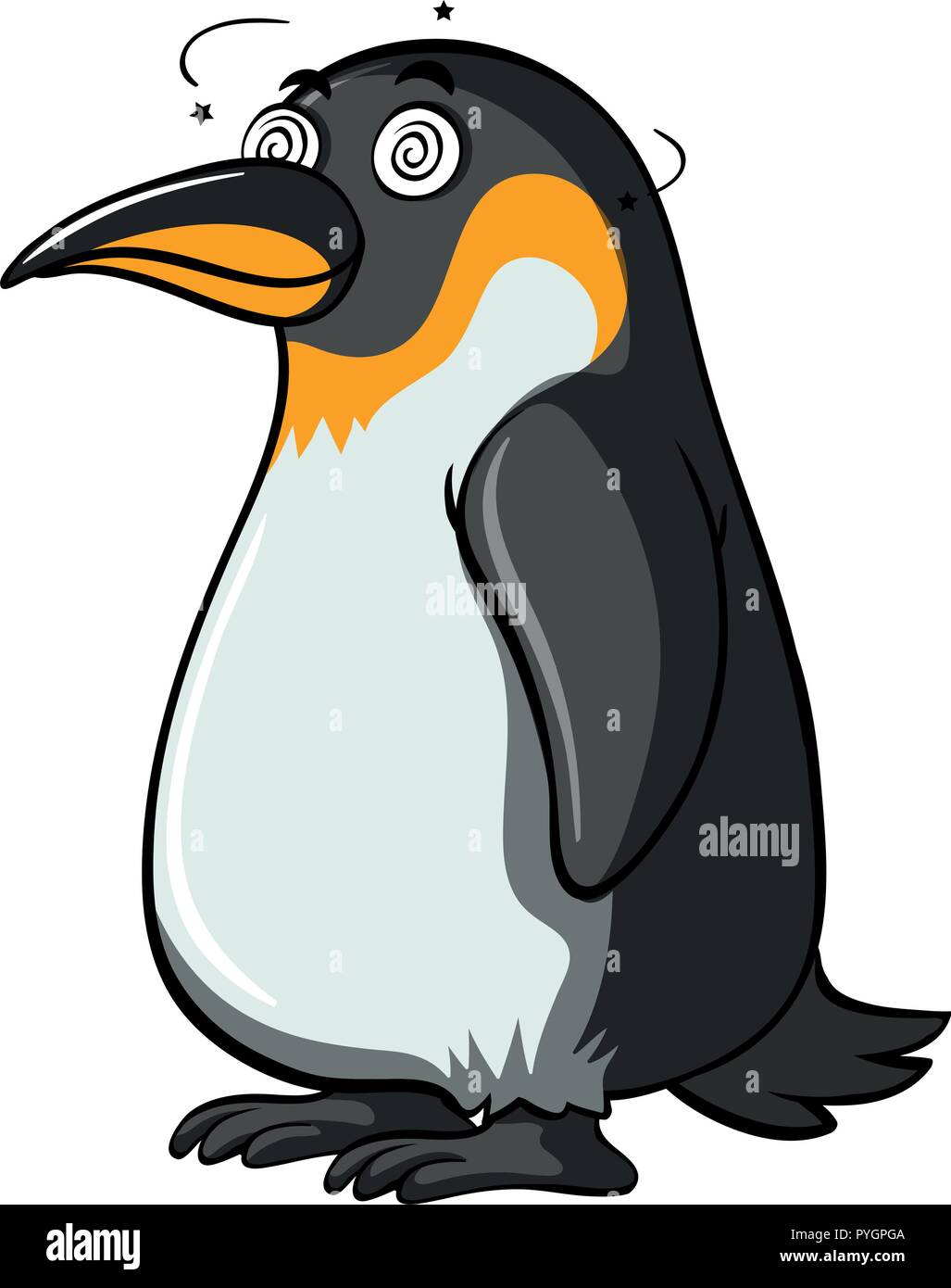 Penguin with dizzy eyes on white background illustration Stock Vector ...