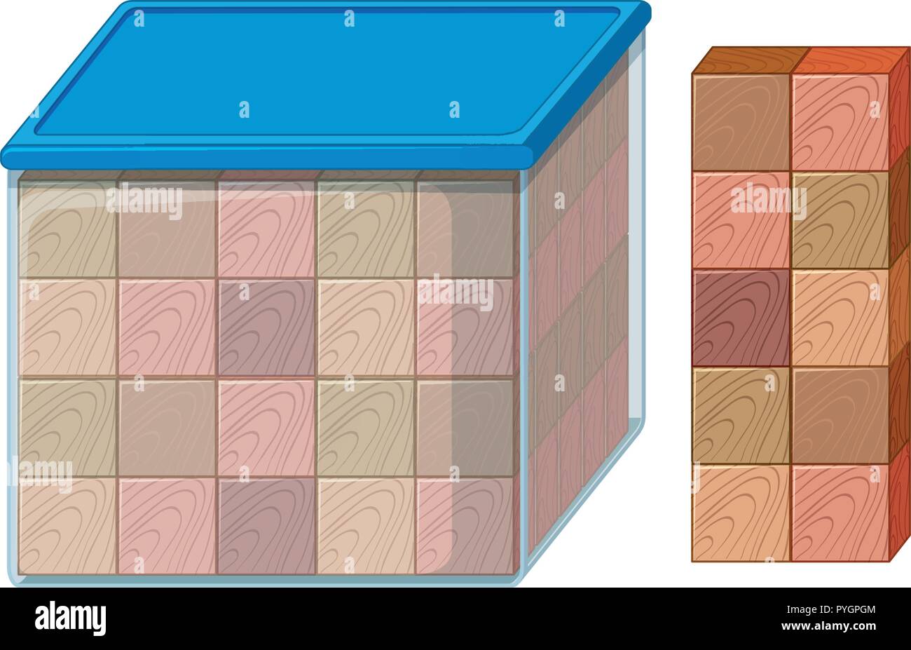 Wooden blocks in plastic box illustration Stock Vector Image & Art - Alamy