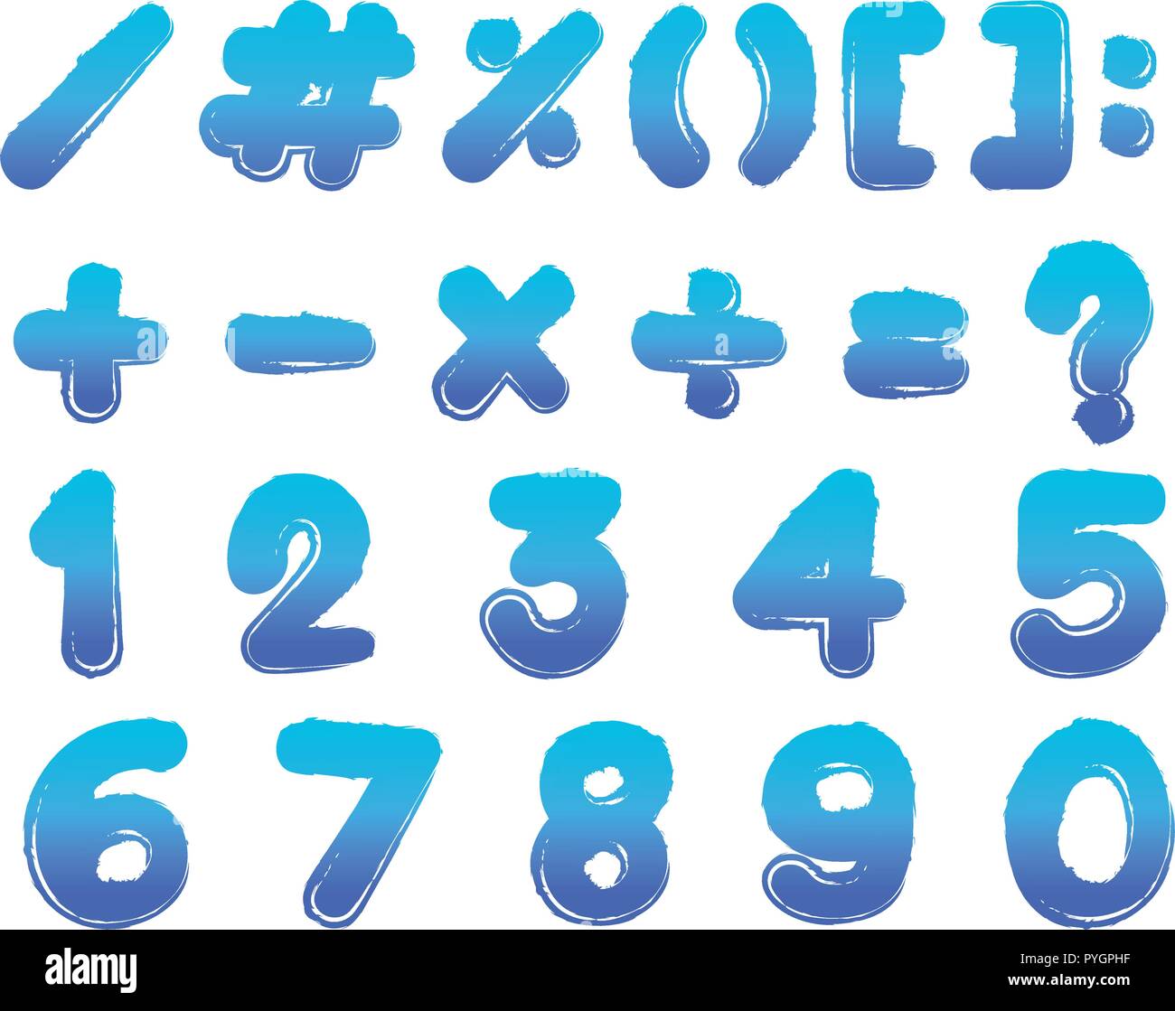 Numbers and signs in blue color illustration Stock Vector Image & Art ...