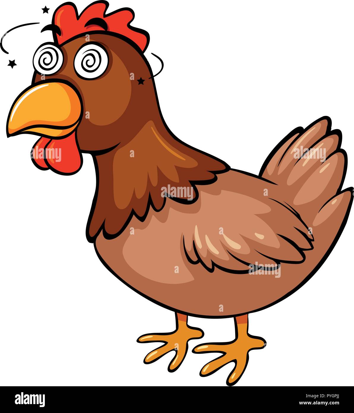 Chicken with dizzy eyes illustration Stock Vector Image & Art - Alamy
