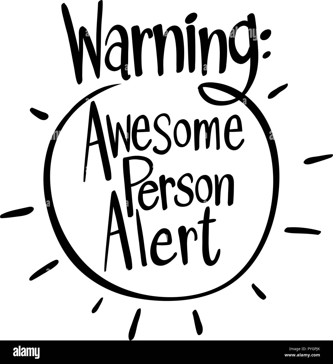 Word expression for awesome person alert illustration Stock Vector ...