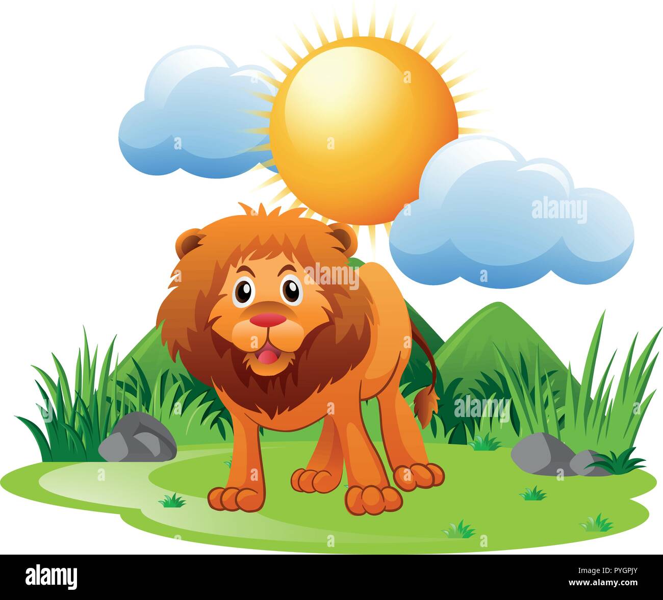 Lion and grass Stock Vector Images - Alamy