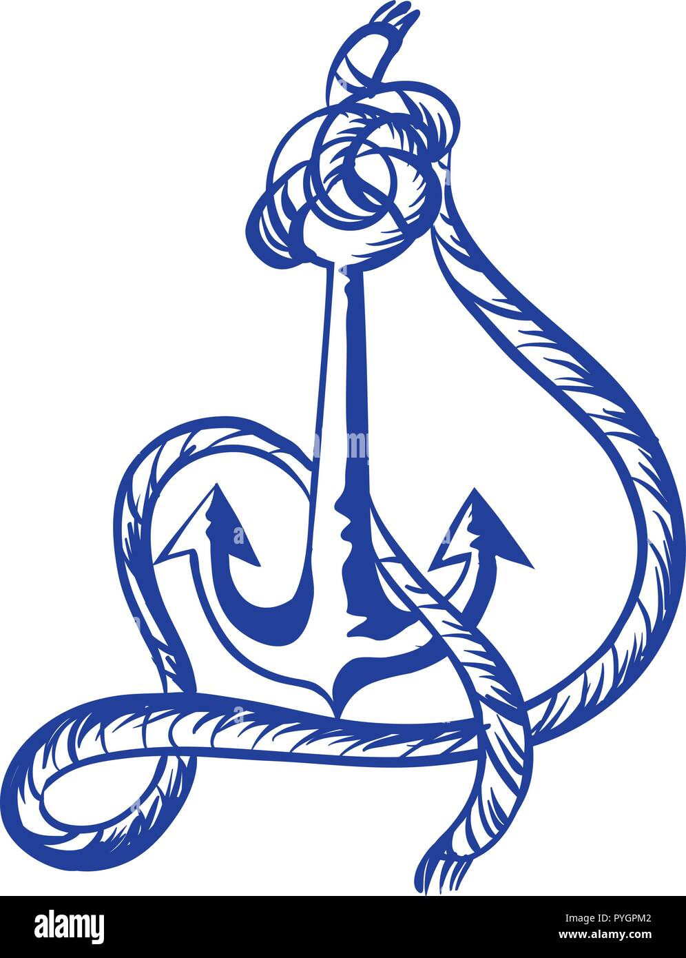 Anchor symbol in blue color illustration Stock Vector Image & Art - Alamy