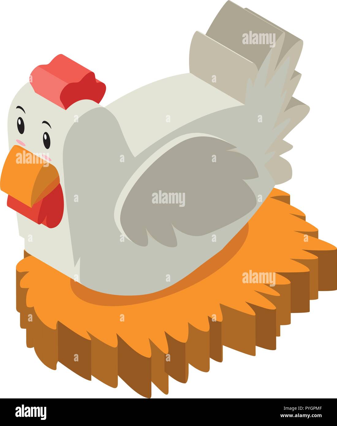 Chicken in nest illustration hi-res stock photography and images - Alamy