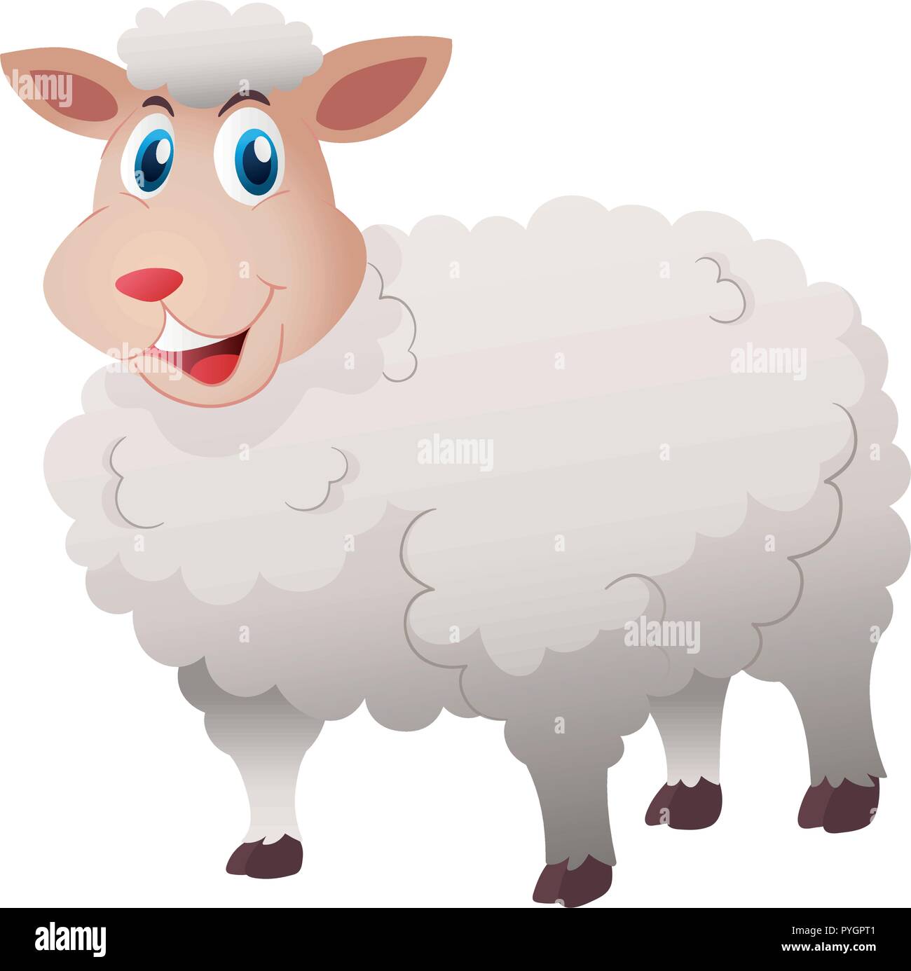 Sheep with white fur illustration Stock Vector Image & Art - Alamy
