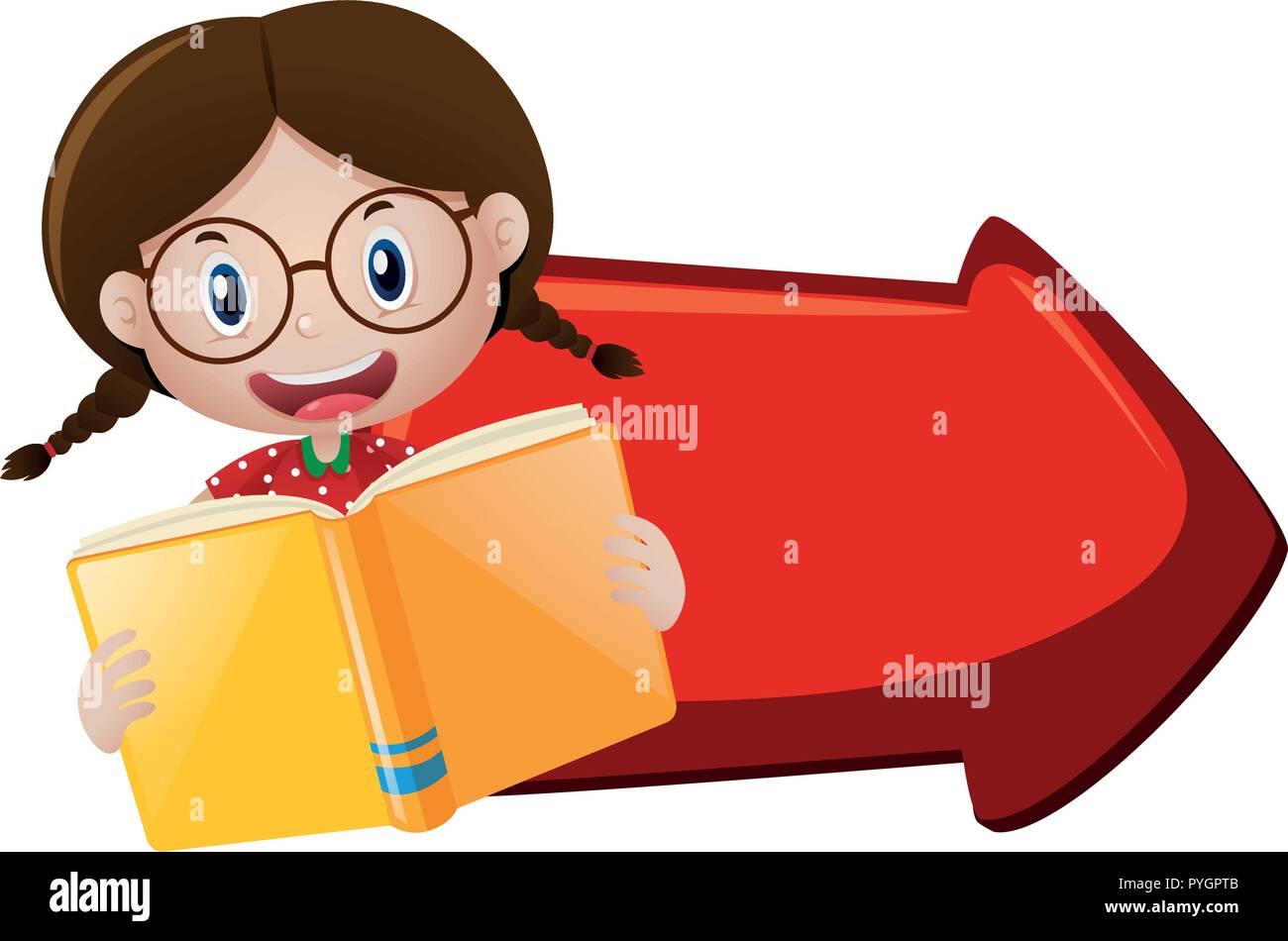 Girl reading picture book Cut Out Stock Images & Pictures - Alamy