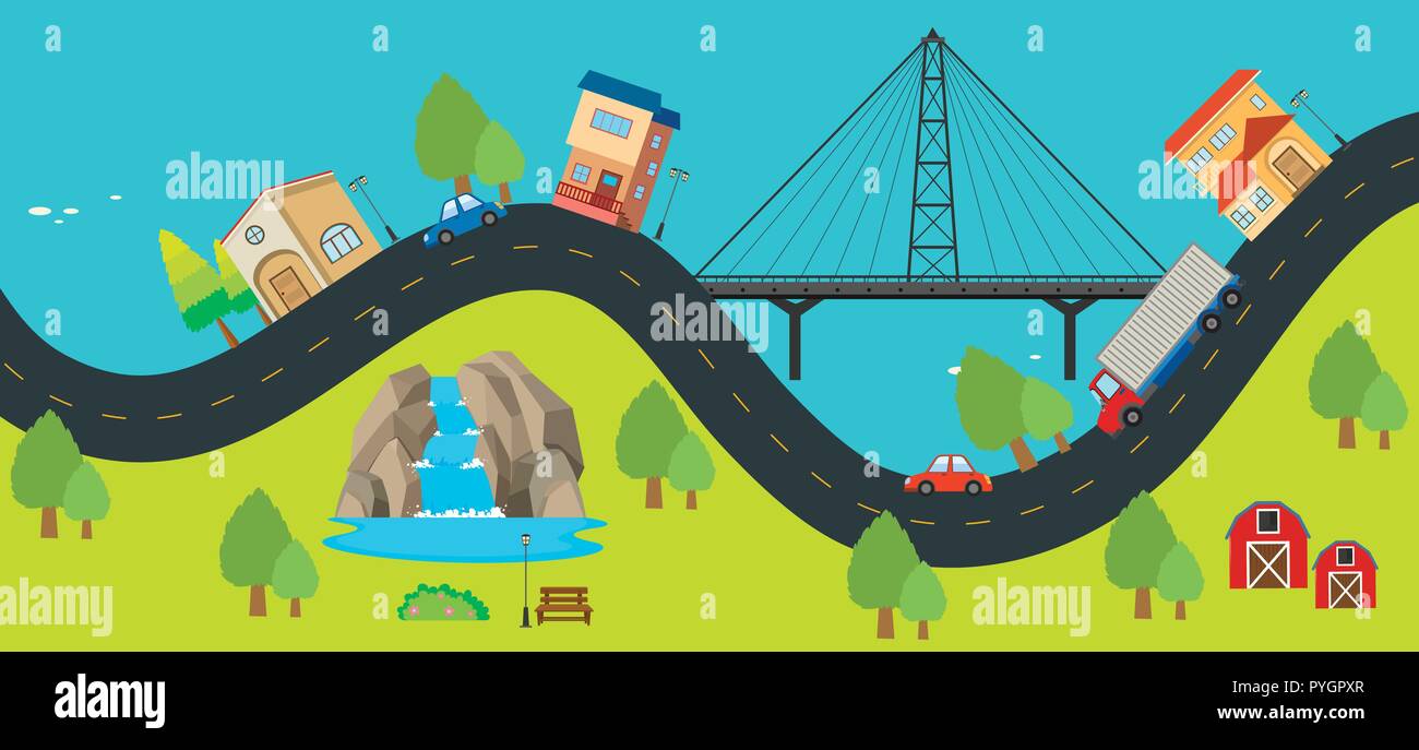Car driving along the road illustration Stock Vector Image & Art - Alamy