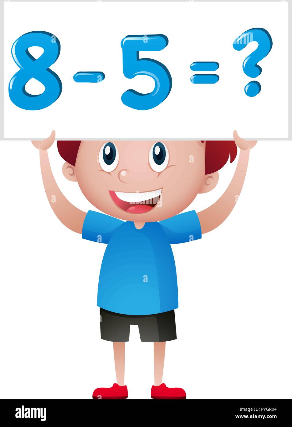 Boy with math problem sign illustration Stock Vector Image & Art - Alamy
