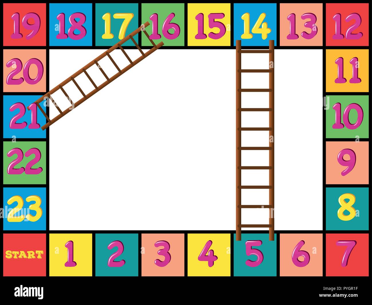 Boardgame design with colorful blocks and ladders illustration Stock ...