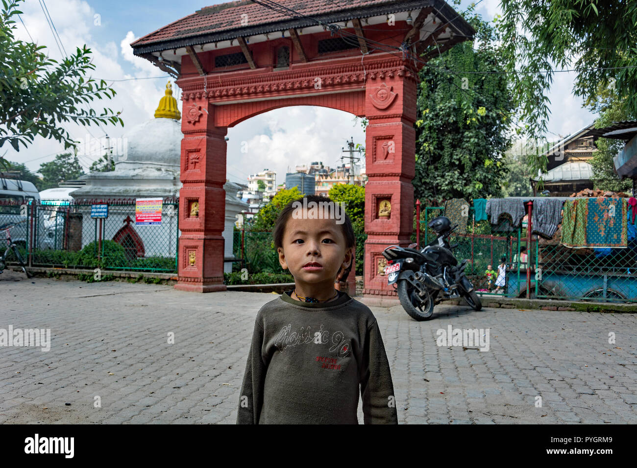 Curious little boy, Kathmandu, Nepal Stock Photo - Alamy