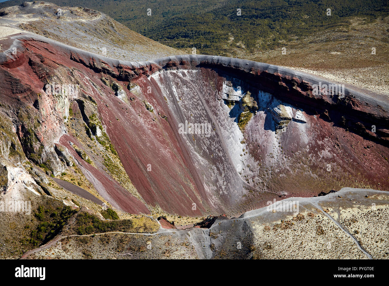 Aerial view of mt tarawera volcano hi-res stock photography and images ...