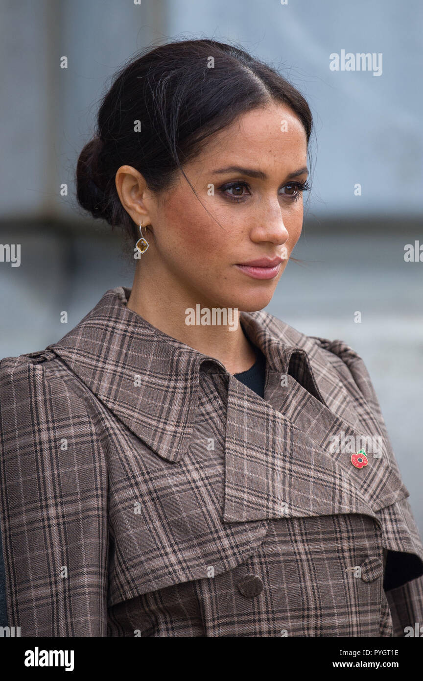 The Duchess of Sussex during a visit to the newly unveiled UK war ...