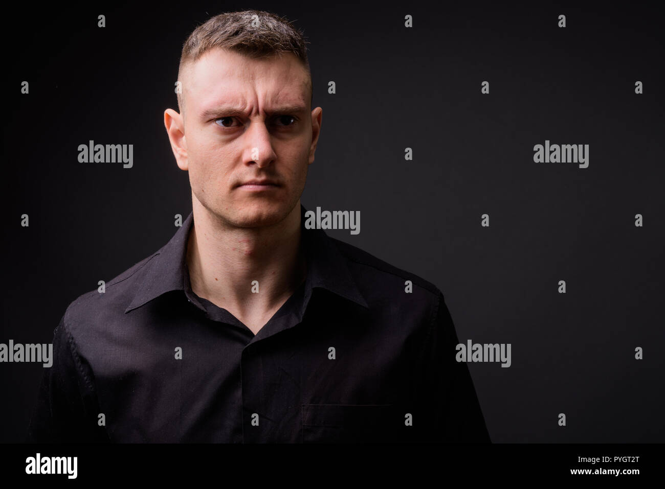 Angry man face black hi-res stock photography and images - Alamy