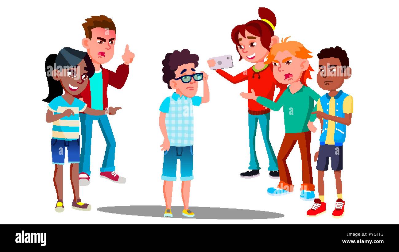 Teenagers bullying school Stock Vector Images - Alamy