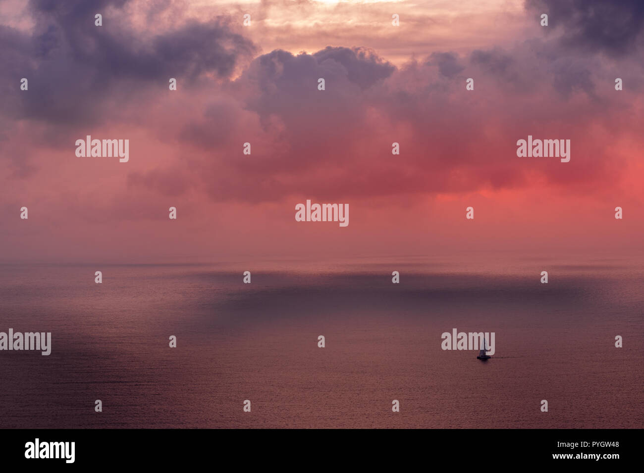 Santorini pink sunset hi-res stock photography and images - Alamy