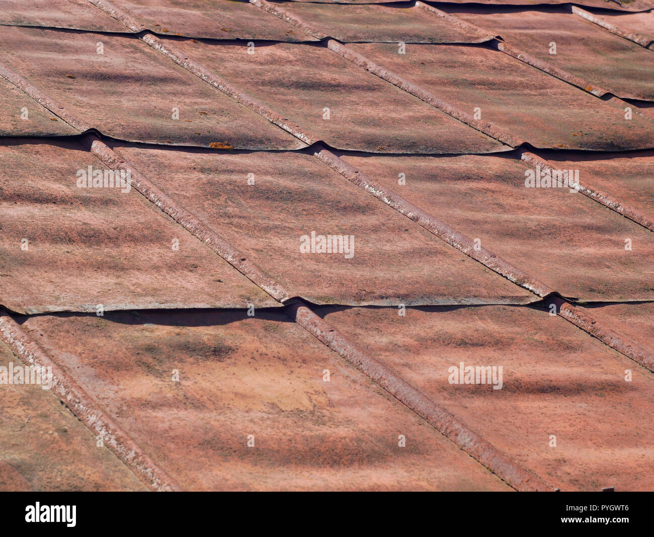 Detail of old metal weathered metal red rusted steel roof Stock Photo ...