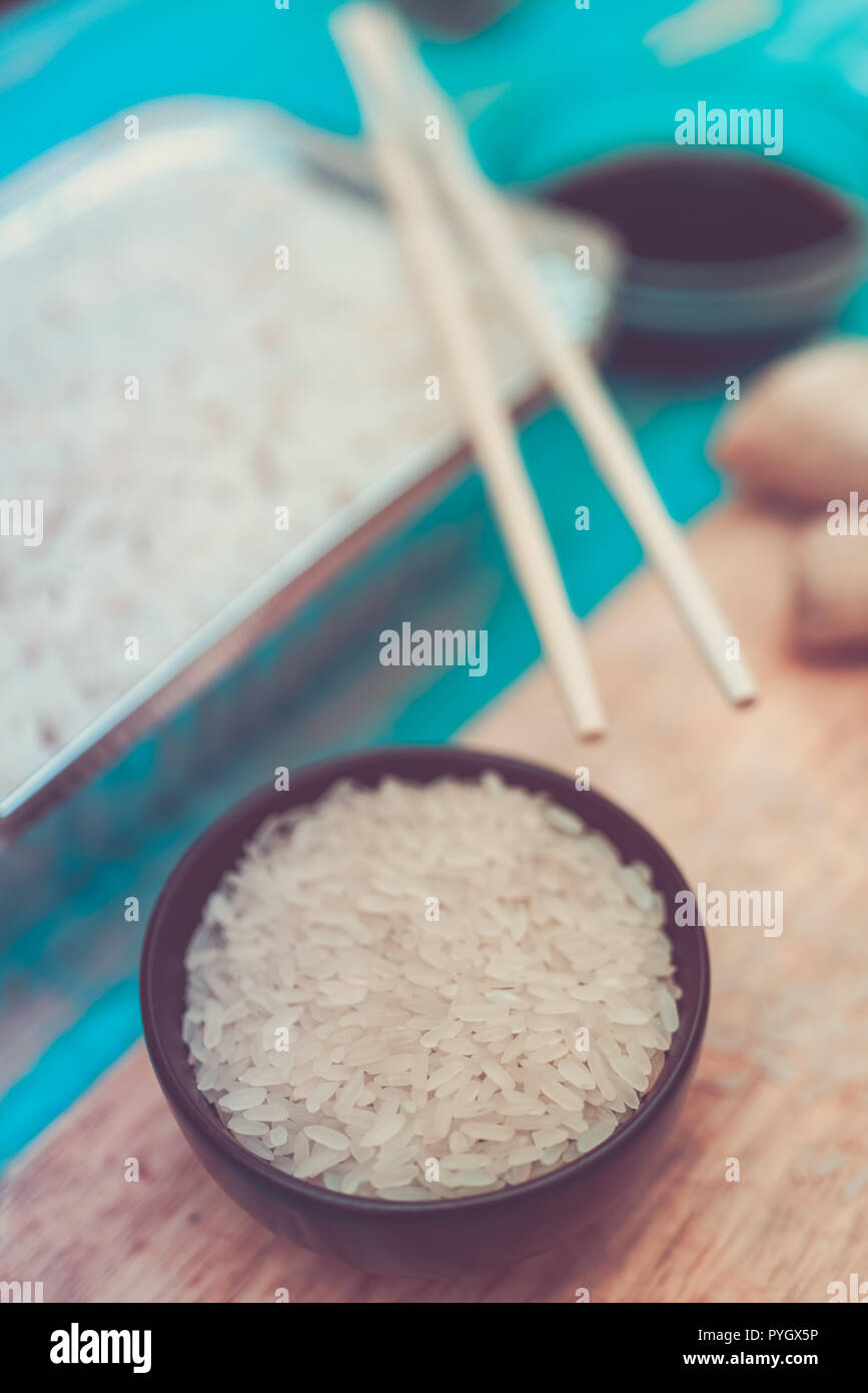 Asian food white rice Stock Photo - Alamy