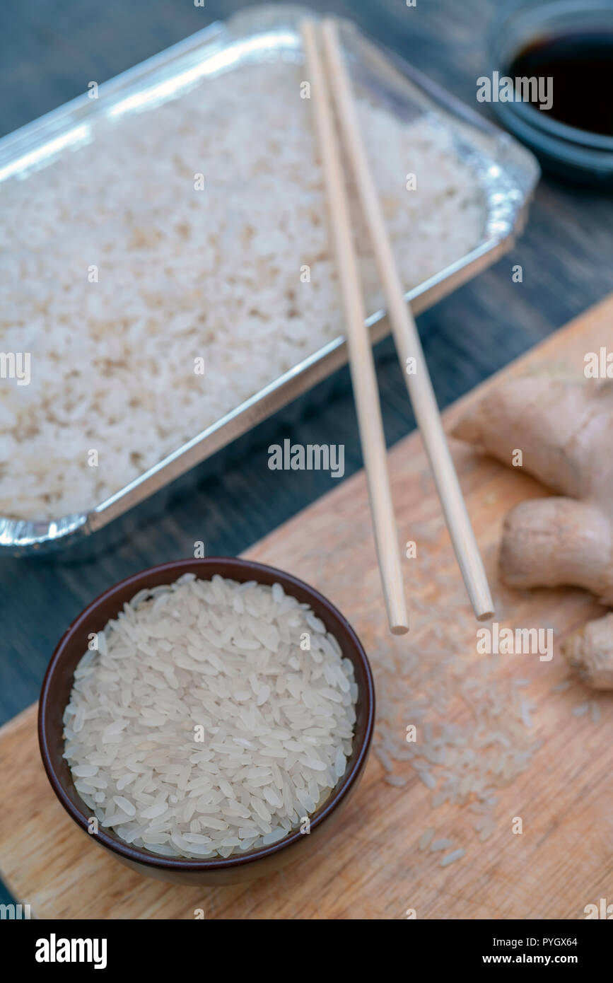 Asian food white rice Stock Photo - Alamy