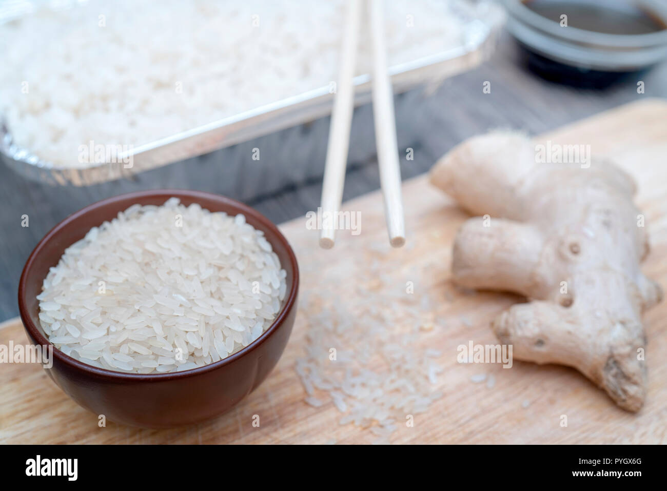 Asian food white rice Stock Photo - Alamy