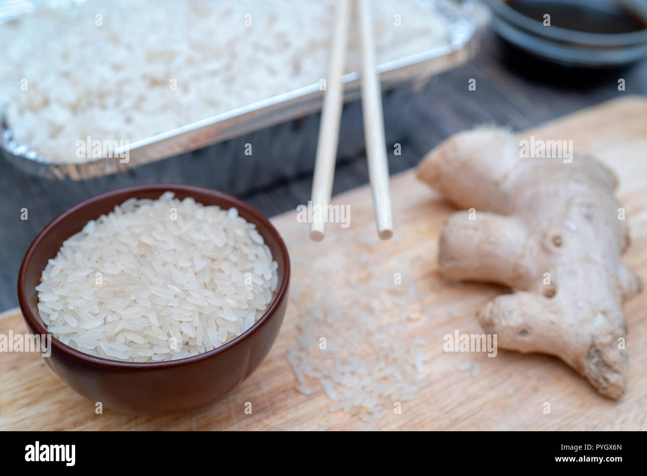 Asian food white rice Stock Photo - Alamy