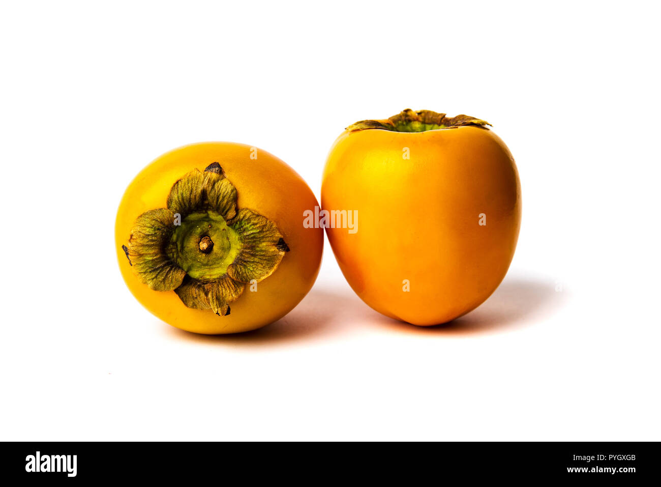 Persimmon kaki fruit isolated on white background Stock Photo - Alamy
