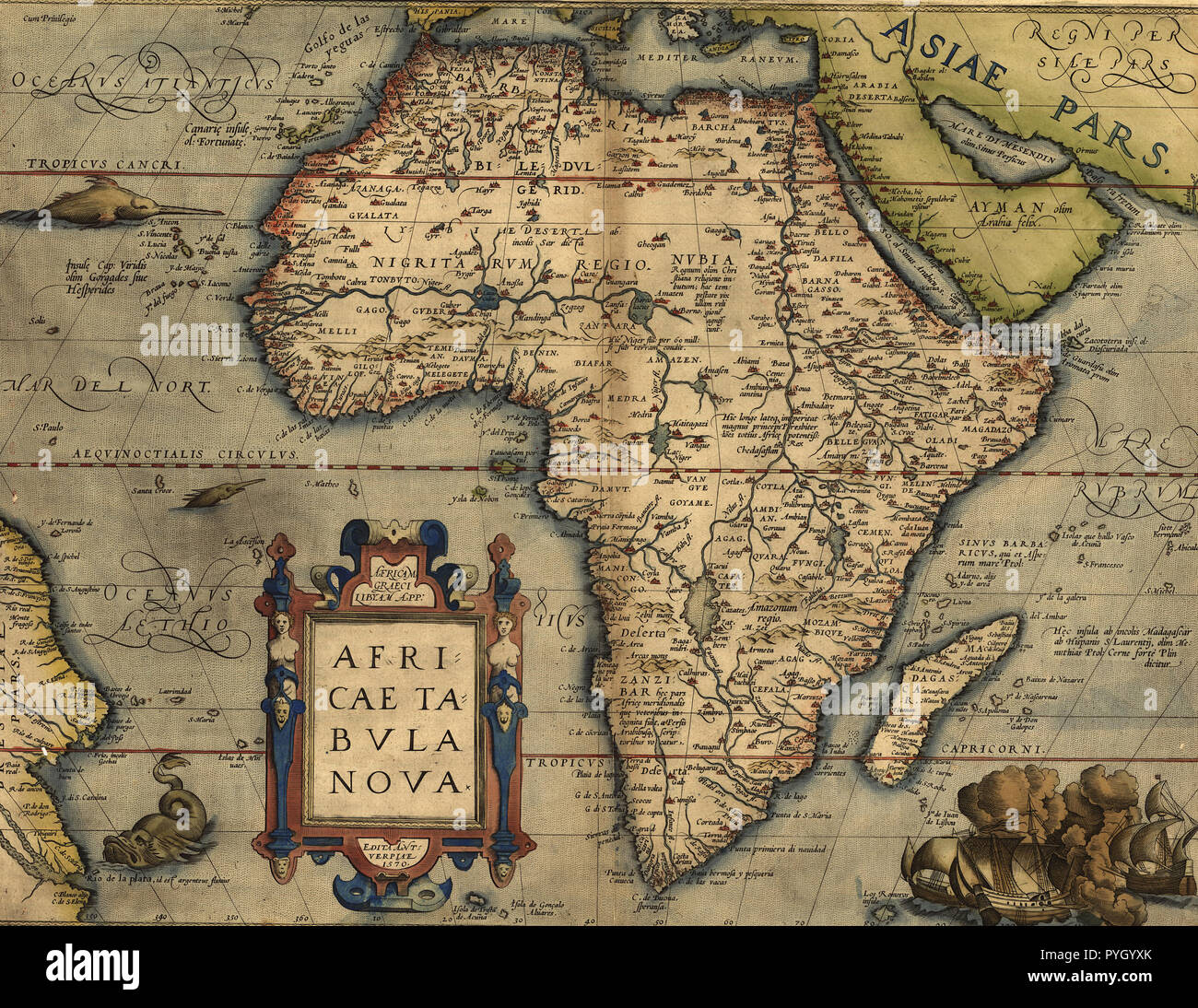 16th Century Africa Map Stock Photos & 16th Century Africa Map Stock ...