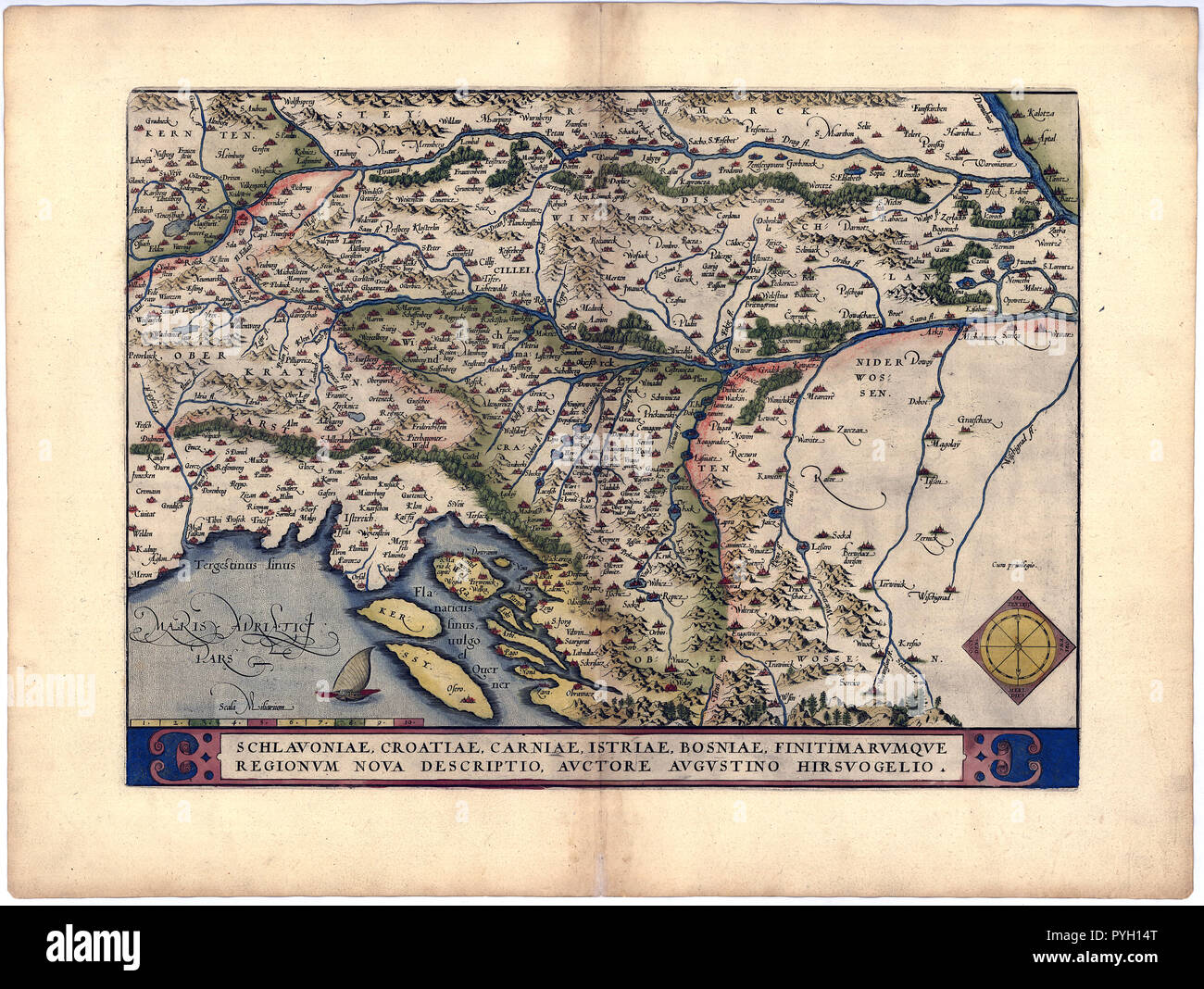 Abraham Ortelius - First World Atlas ca. 1570 - Sclavonia Stock Photo ...