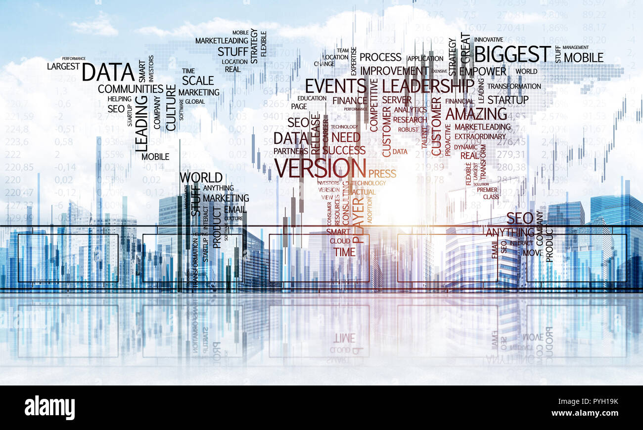 Concept of global communication and networking with world map ov Stock ...