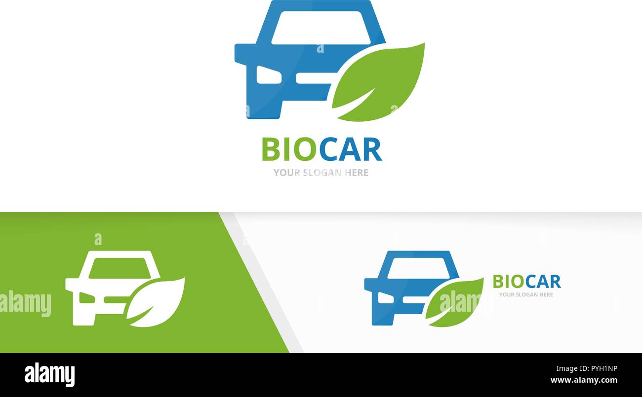 Vector car and leaf logo combination. Vehicle and eco symbol or icon ...