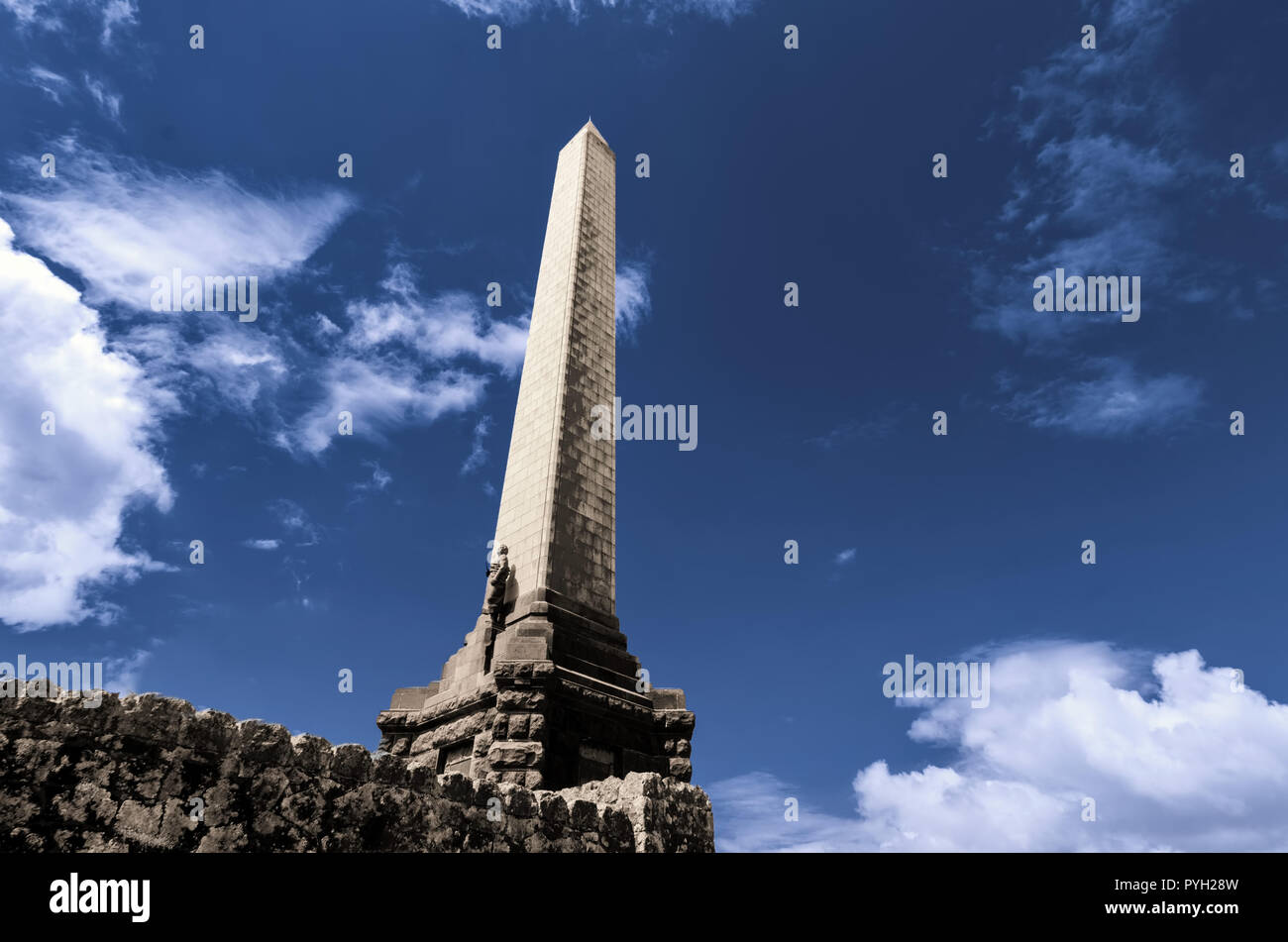 Obelisk at top of One tree hill in Auckland New Zealand under a vivid ...