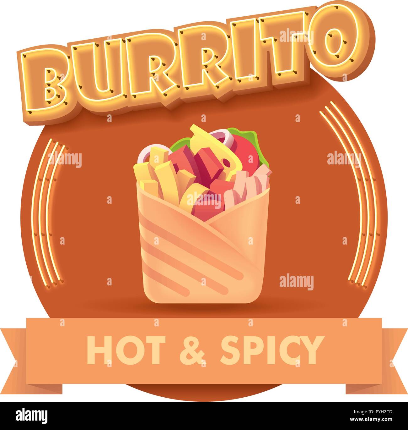 Vector burrito illustration or label for menu Stock Vector Image & Art ...