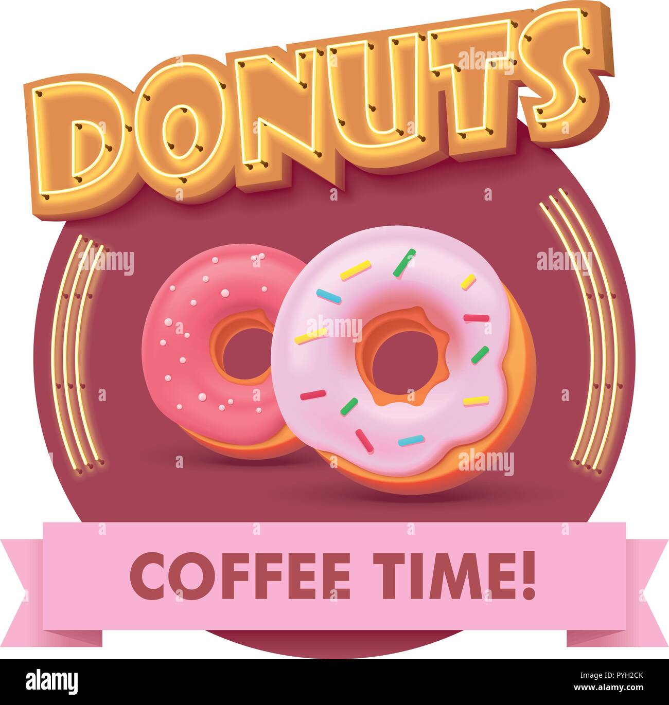 Vector donuts illustration or label for menu Stock Vector Image & Art ...