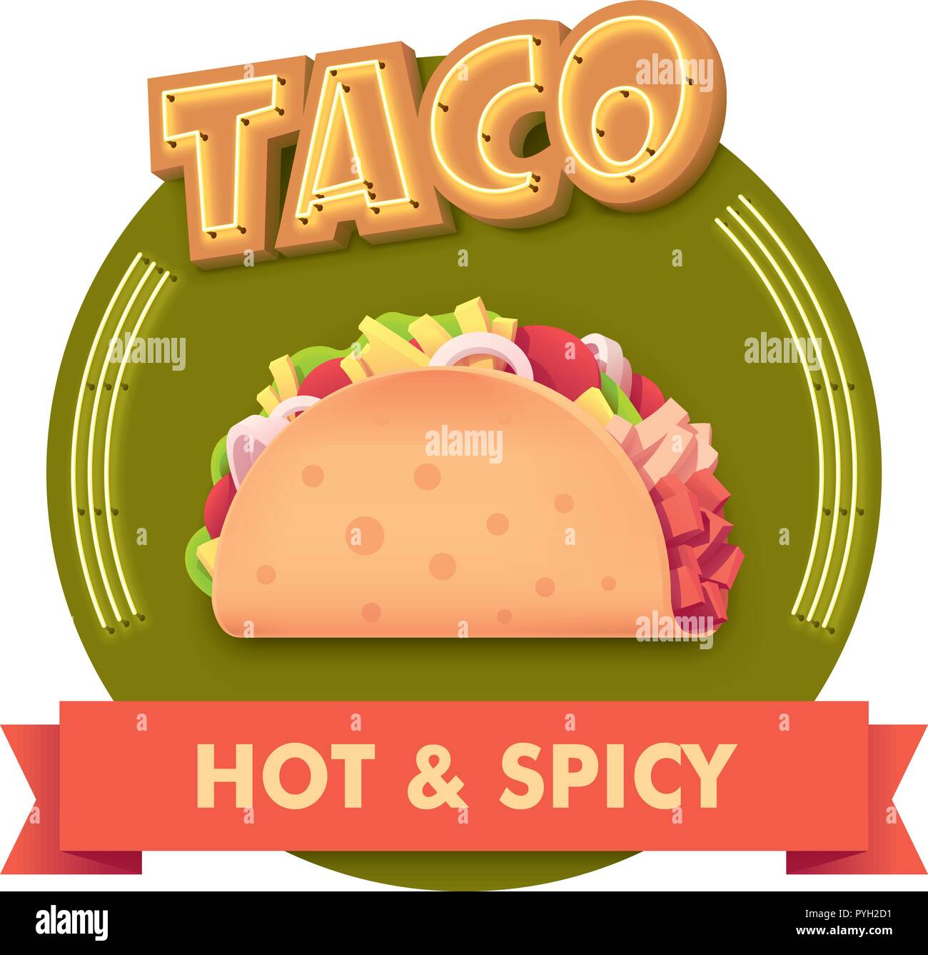 Fast food label vector Stock Vector Images - Alamy