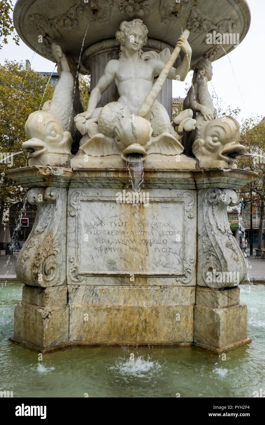 Marble,Water,fountain,La Fontaine de Neptune,in,Place Carnot, ,in ...