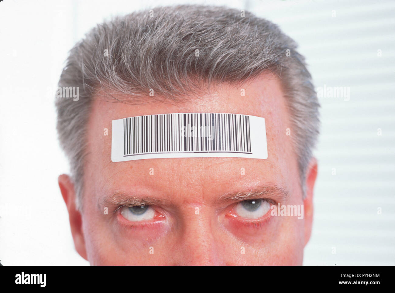 Barcode on forehead hi-res stock photography and images - Alamy