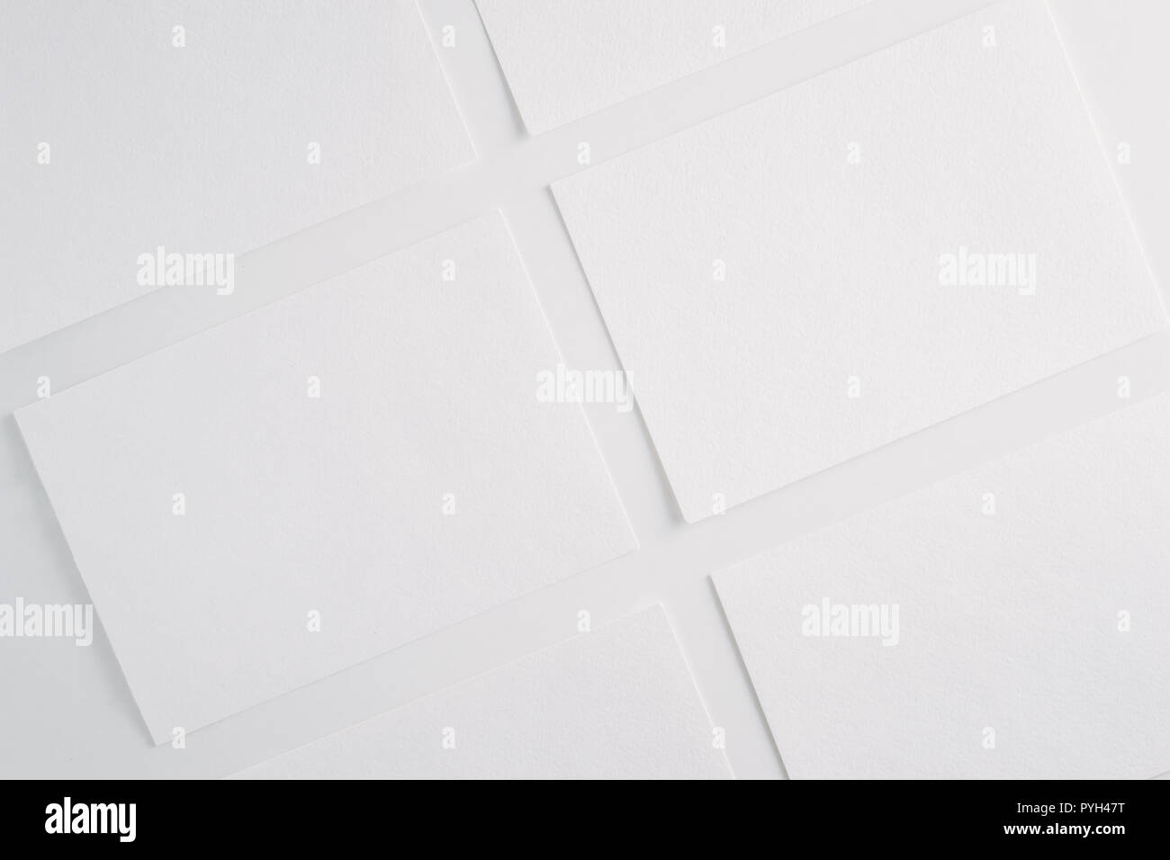 White paper empty sheets cards on white background. Mockup for design ...