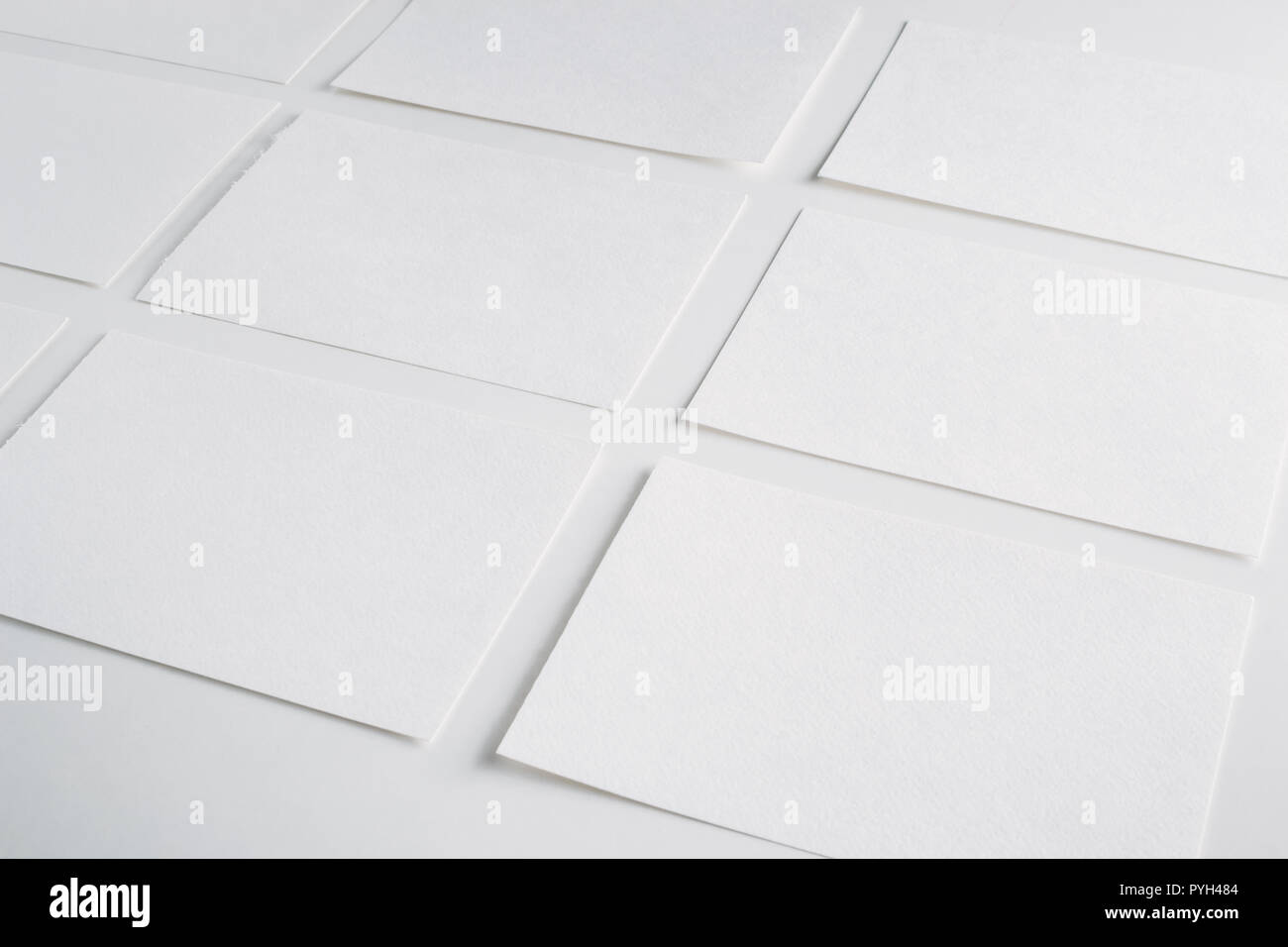 White paper empty sheets cards on white background. Mockup for design ...