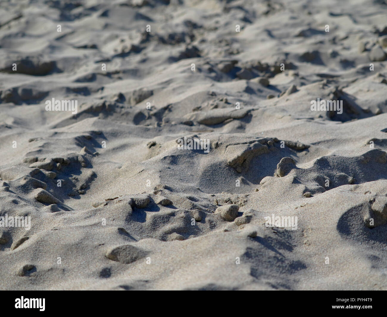 close up of natural looking uneven sandy ground on the beach Stock ...