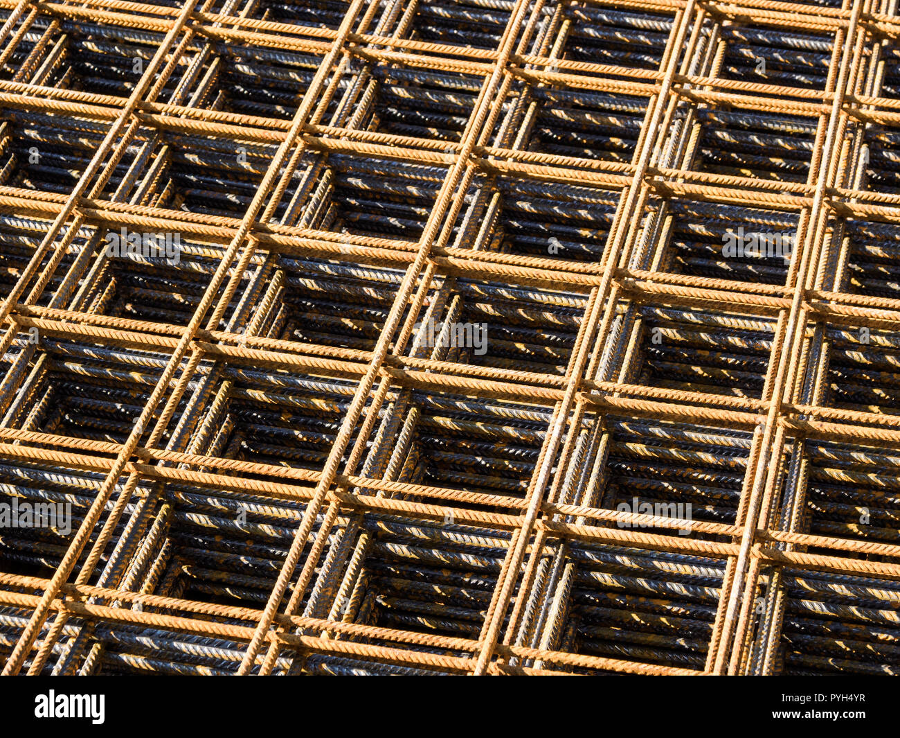 Layers of rebar steel outddoor on building site Stock Photo - Alamy