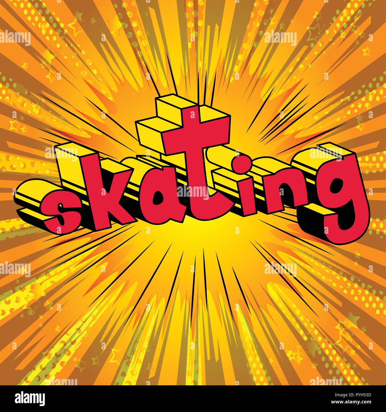 Skating - Vector illustrated comic book style phrase Stock Vector Image ...