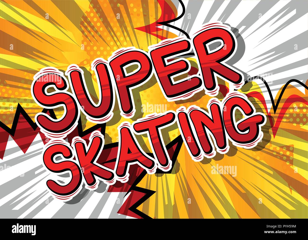 Super Skating - Vector illustrated comic book style phrase Stock Vector ...