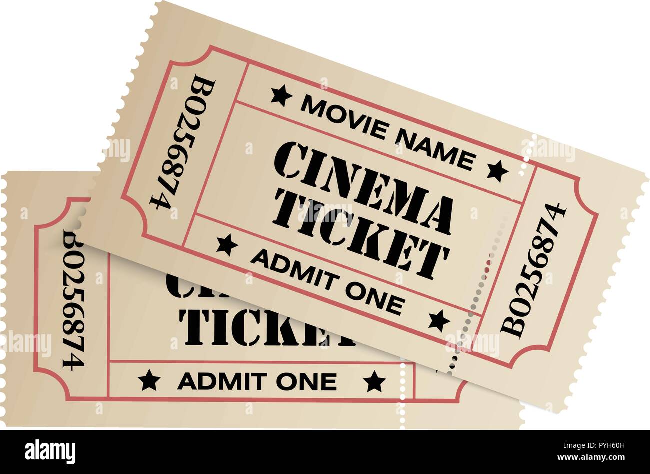 Old Movie Ticket Stock Vector Images - Alamy