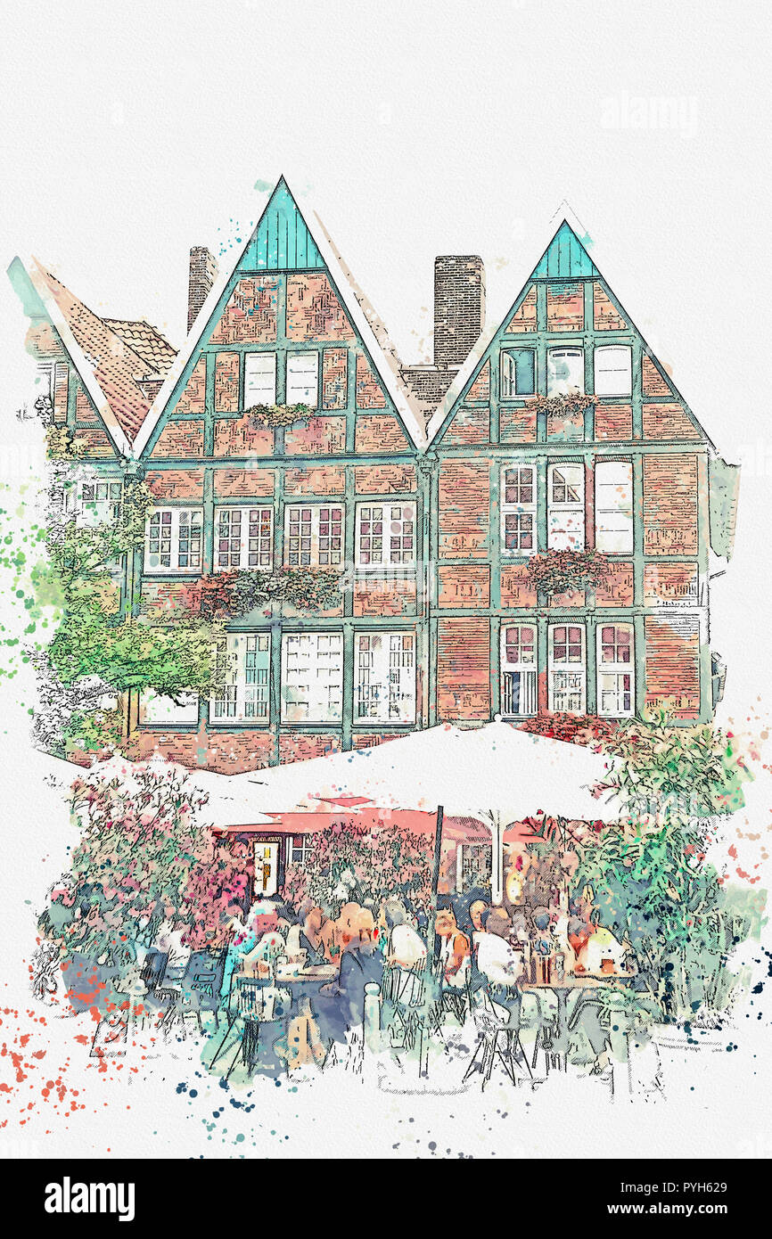 German cafe sketch hi-res stock photography and images - Alamy